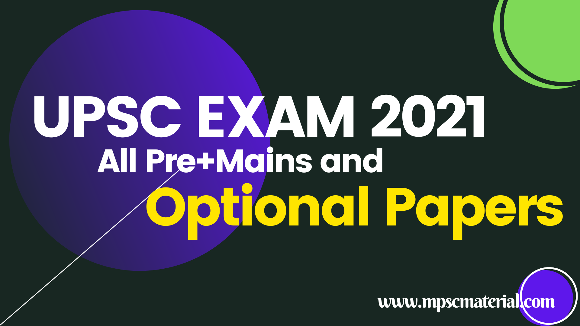 UPSC Exam 2021 Questions Papers With Keys – MPSC Material