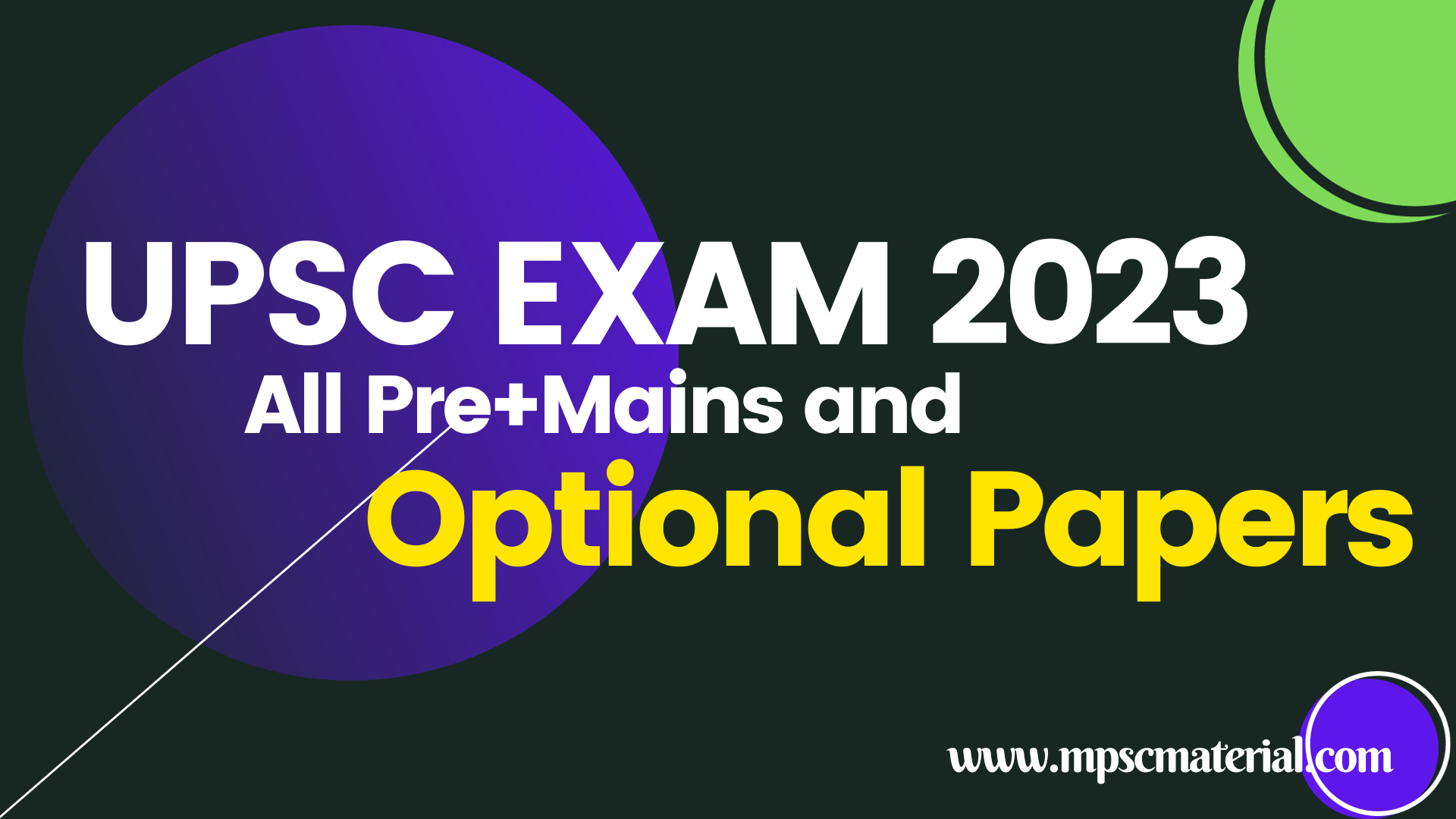 UPSC Exam 2023 Questions Papers With Keys – MPSC Material